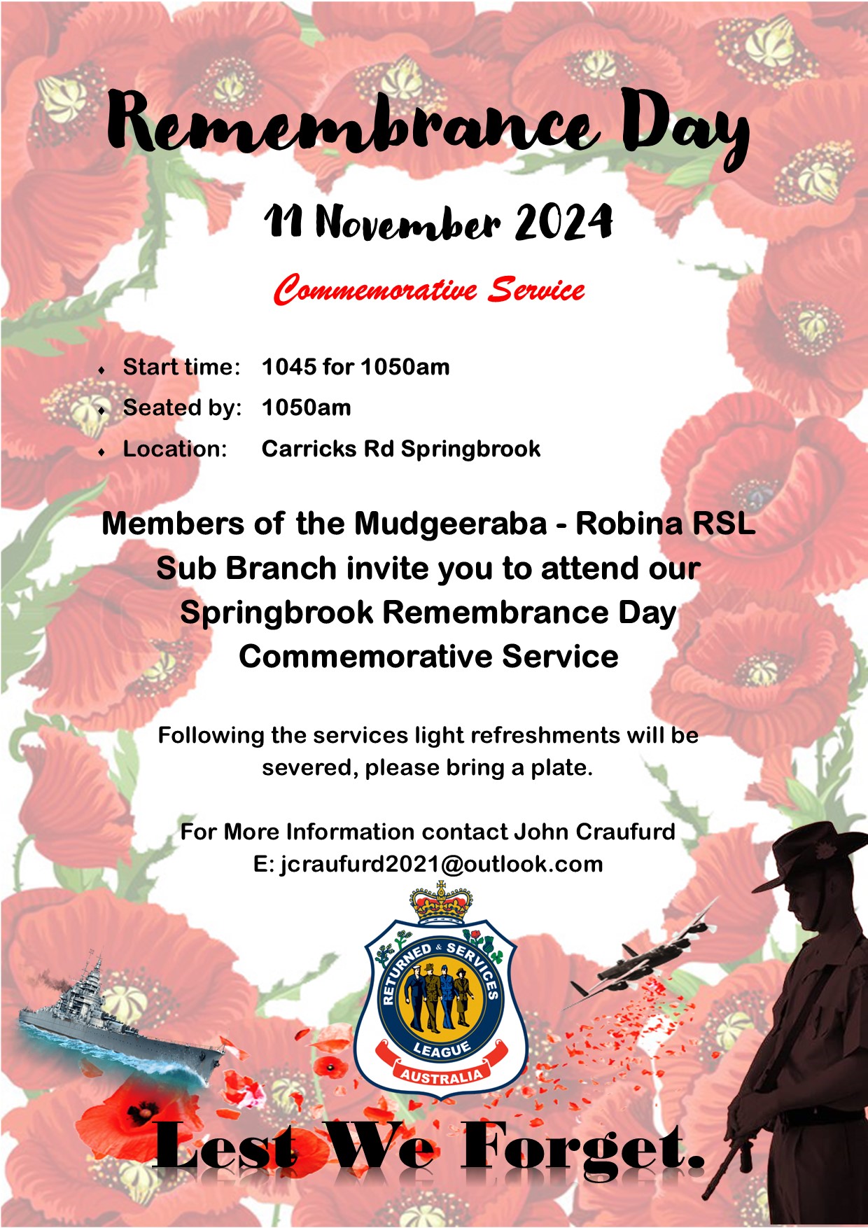 Remembrance Day Springbrook Service - Mudgeeraba - Robina RSL Sub Branch