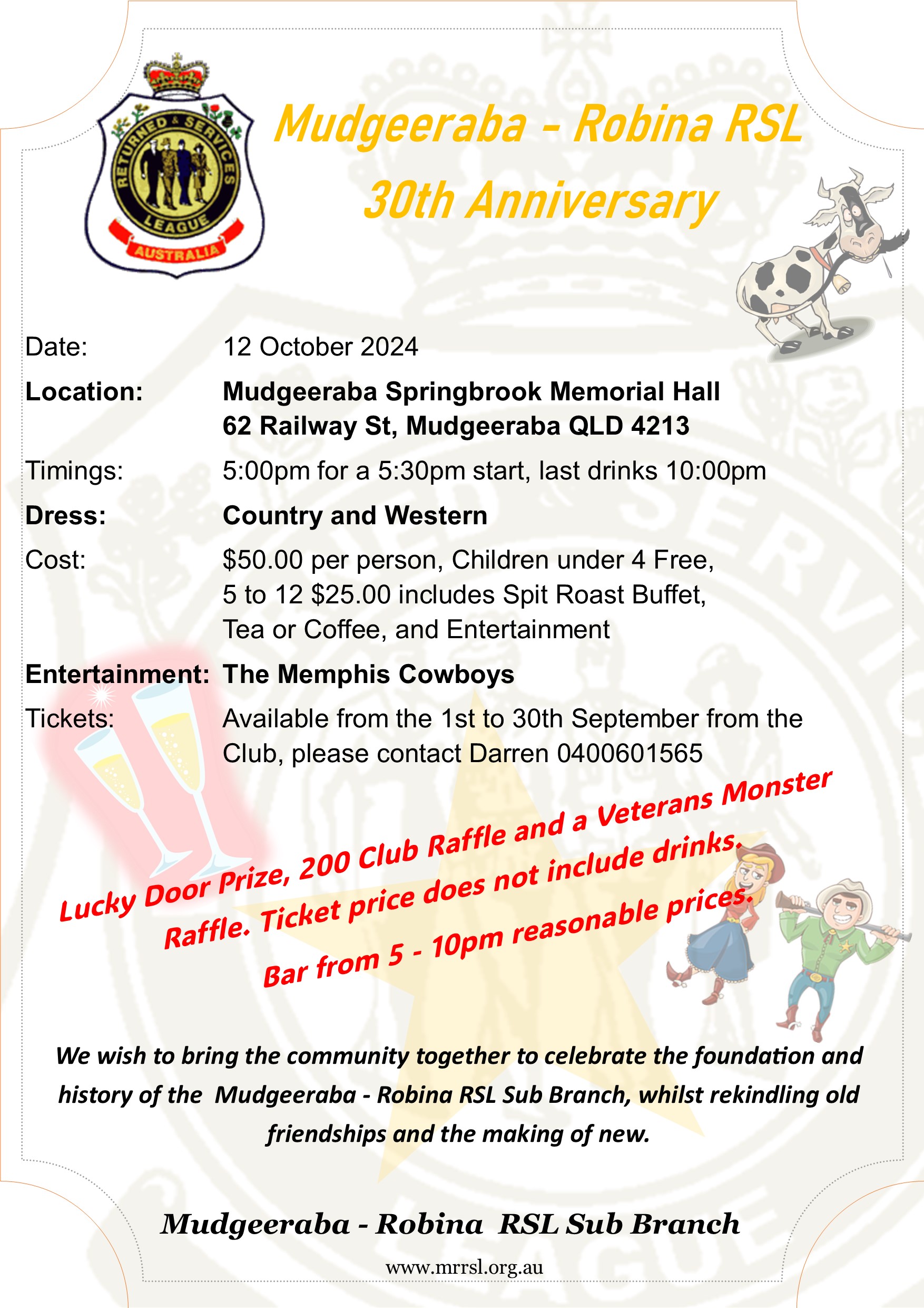 30th Anniversary Dinner - Mudgeeraba - Robina RSL Sub Branch