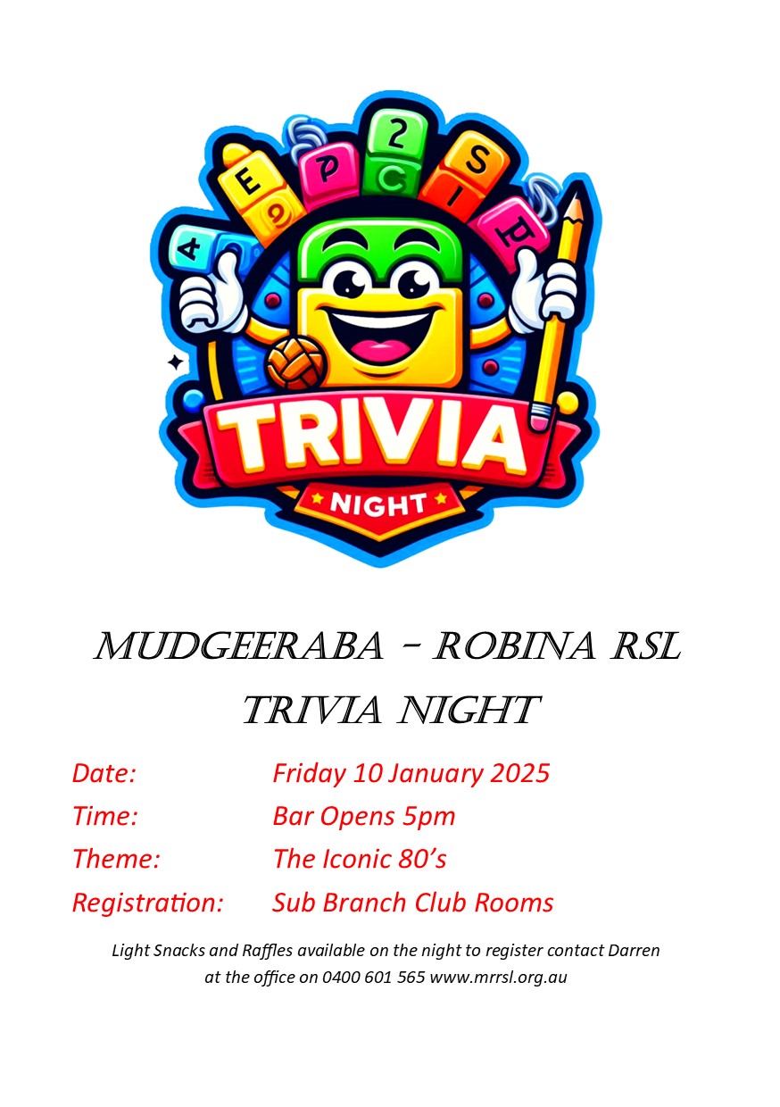 Trivia Night - Mudgeeraba - Robina RSL Sub Branch